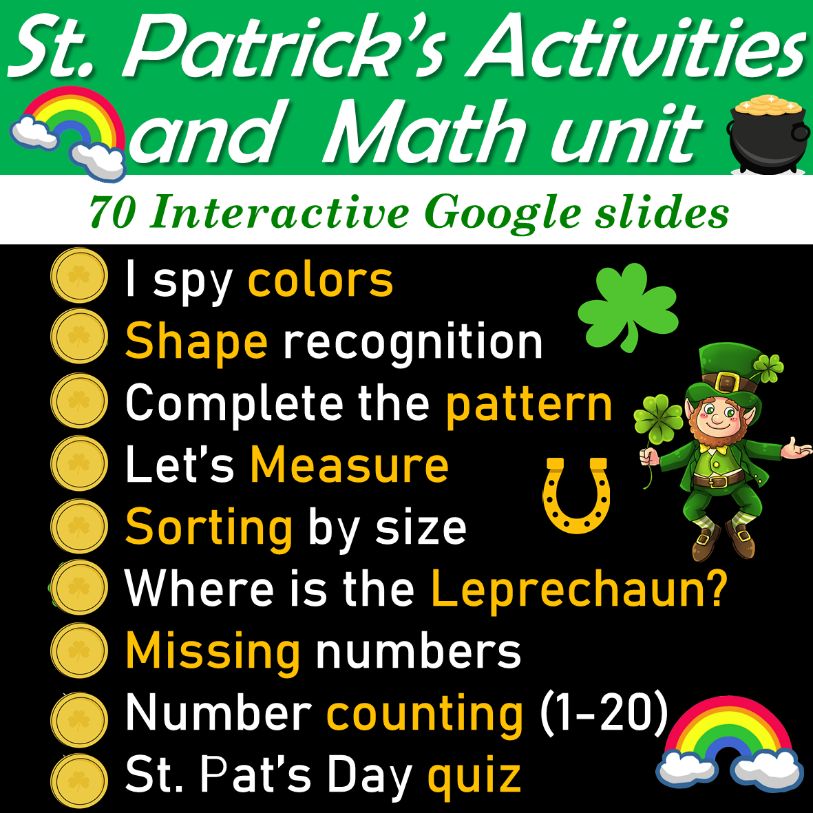 St Patrick's Day Activities and Math unit | Distance learning| Virtual ...