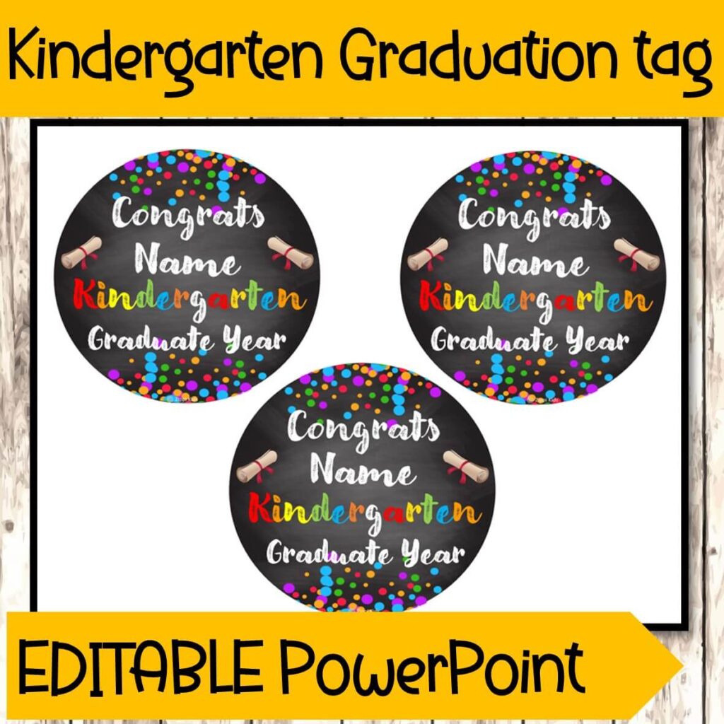 EDITABLE Kindergarten Graduation Gift Tags, Congrats Kindergarten ...