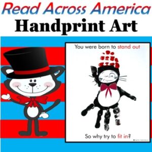Dr. Seuss Handprint Art and Craft March Activities, Read Across America ...