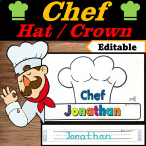 Chef Hat Editable Name | Community Helpers Week Craft | Community ...