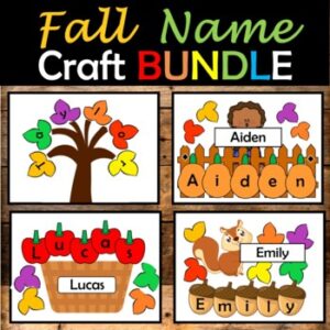 Fall Name Craft Activities, Acorn Craft, Apple craft, Pumpkin craft ...