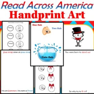 Dr. Seuss Handprint Art and Craft March Activities, Read Across America ...