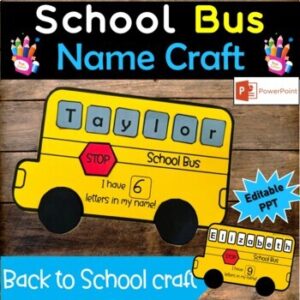 School Bus Name Craft, Back to School Activities, Kindergarten ...