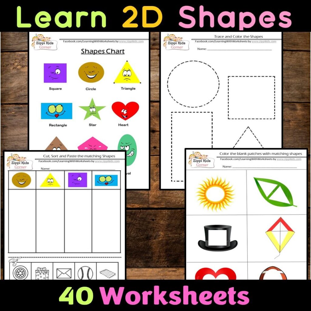 Shapes Recognition Worksheets Bundle - Zippi Kids