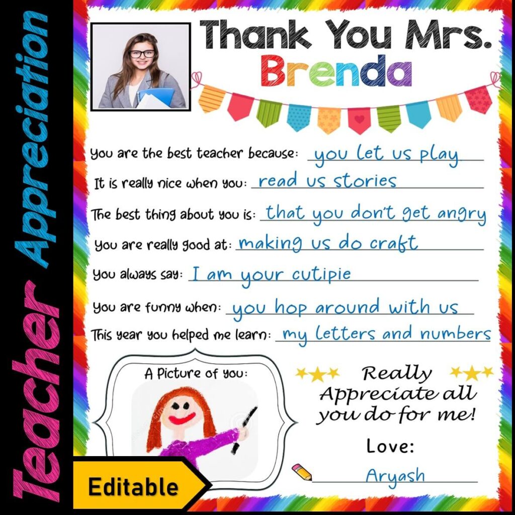 Teacher Appreciation Week Editable Template, Staff appreciation week #2 ...