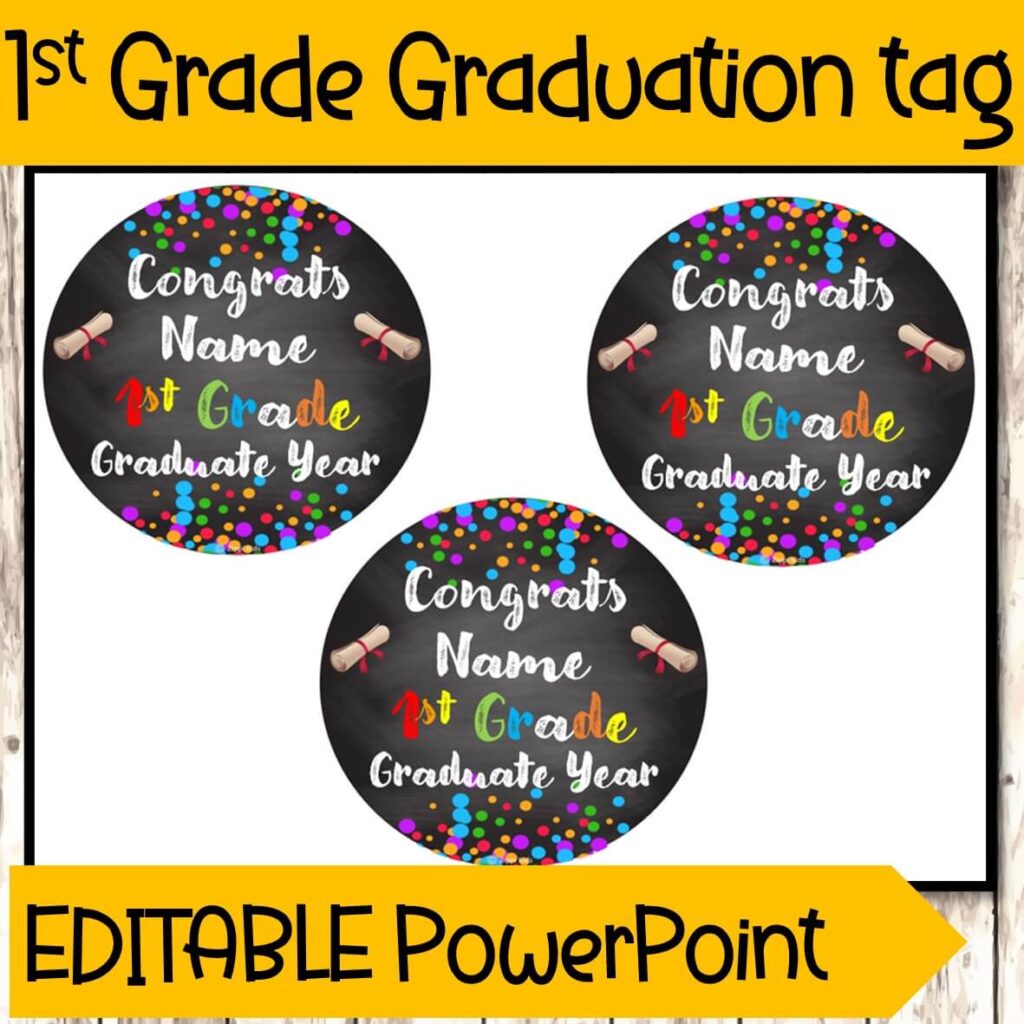 EDITABLE 1st Grade Graduation Gift Tags, Congrats 1st Grade Graduate ...