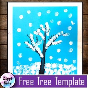 Winter Tree Fingerprint Painting Art and Craft - Zippi Kids