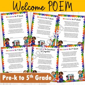 Welcome Back to school Poem, Welcome letter Pre-k through Grade 5th ...