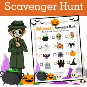 FREE Printable FALL Scavenger Hunt and Treasure bag label - Zippi Kids