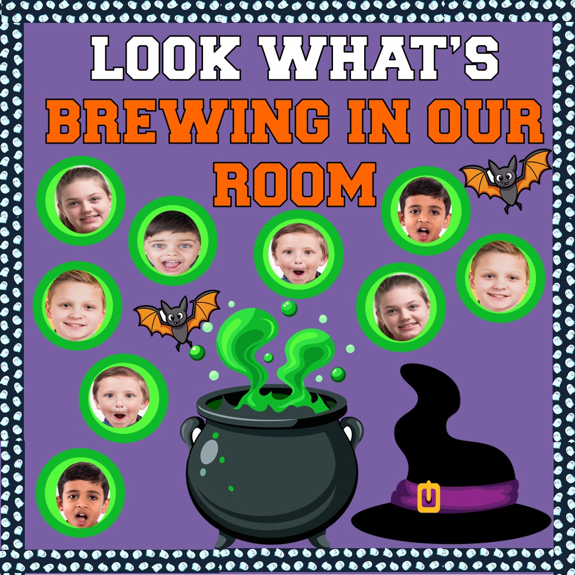 Halloween Bulletin Board/ door decor ideas, Ghost, Mummy, Candy corn ...