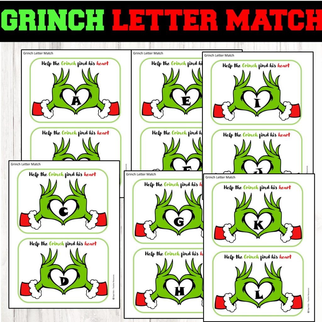 Grinch Alphabet Letter Match Printable for kids - Zippi Kids
