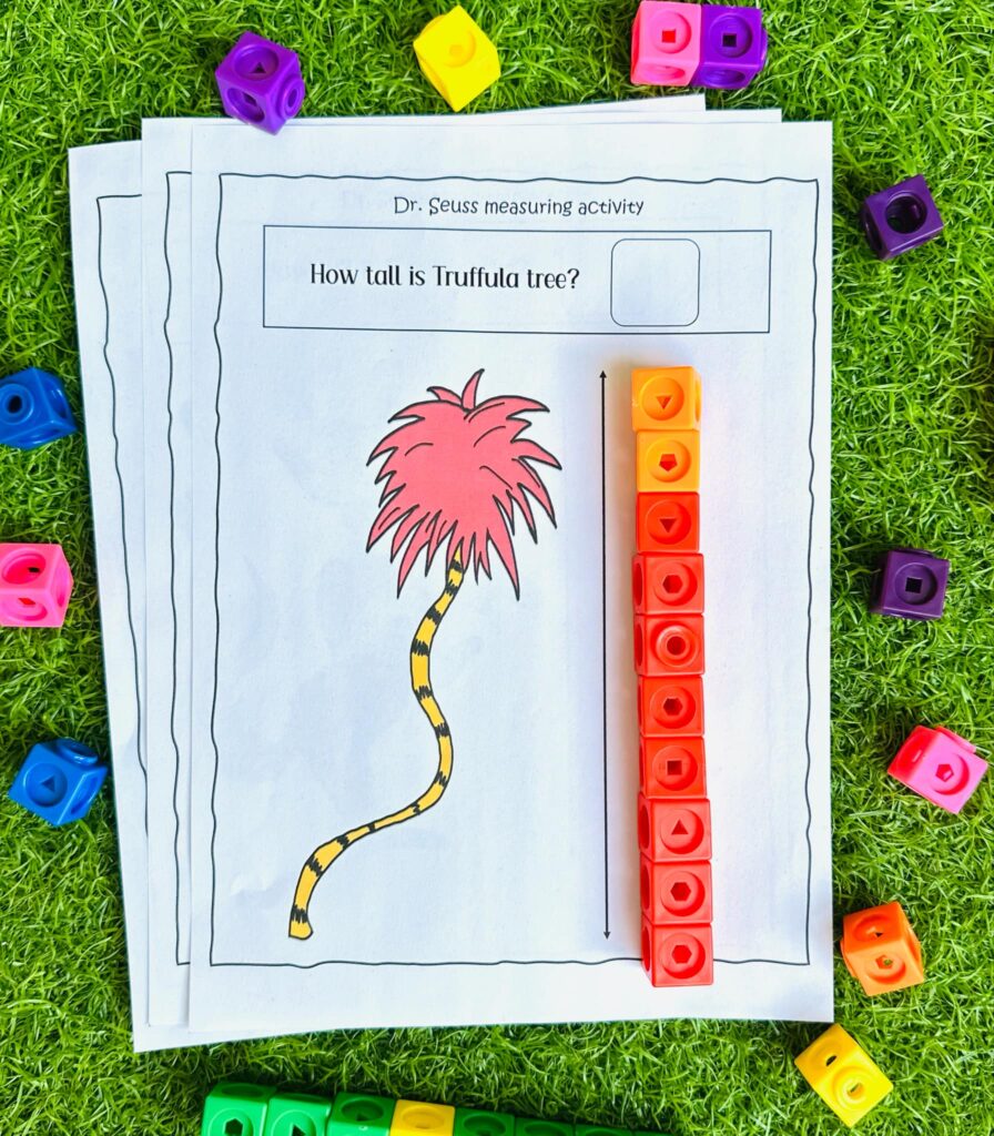 Dr. Seuss Measuring Math Activity for Read across America week - Zippi Kids