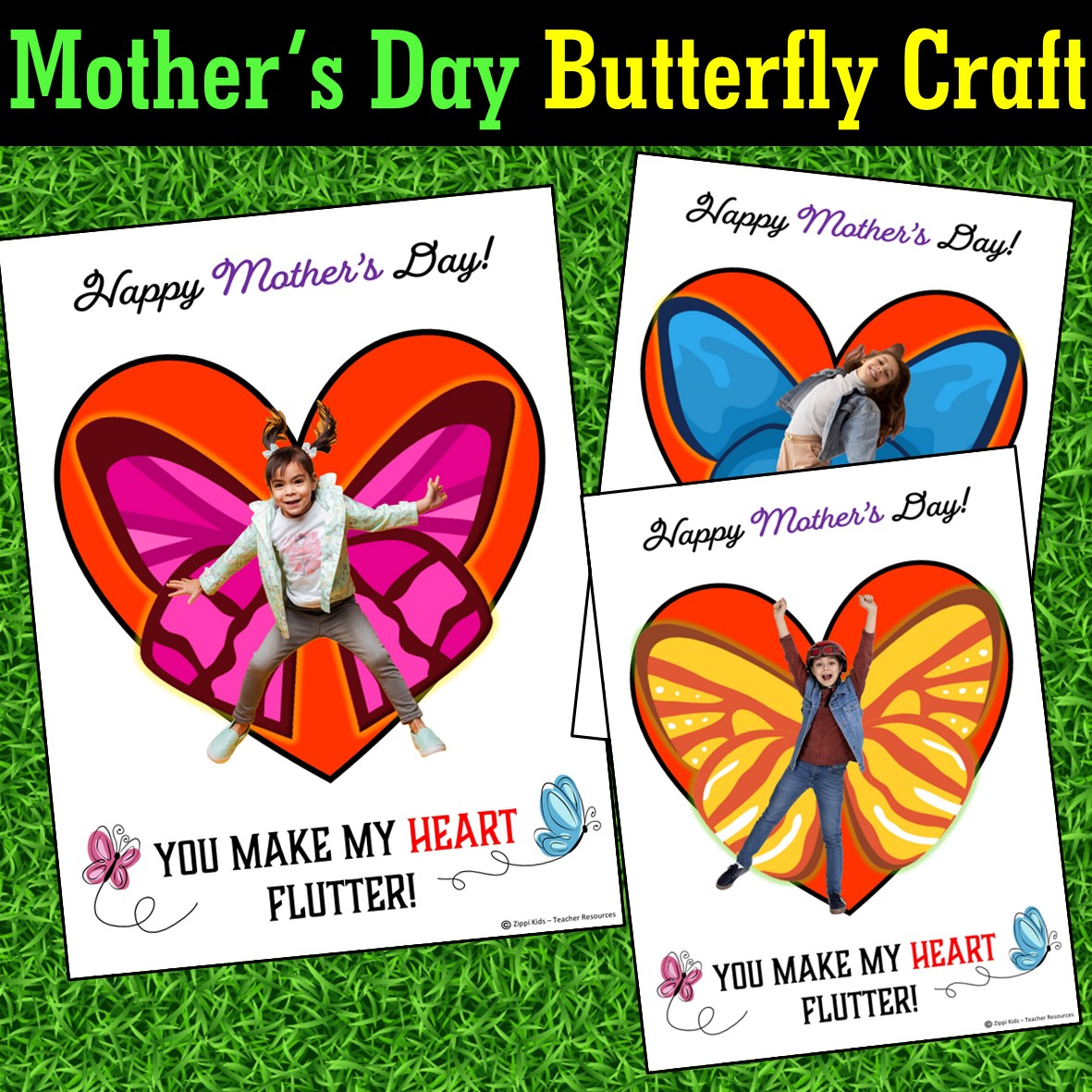 "You make my heart flutter" Mother's day butterfly craft - Zippi Kids