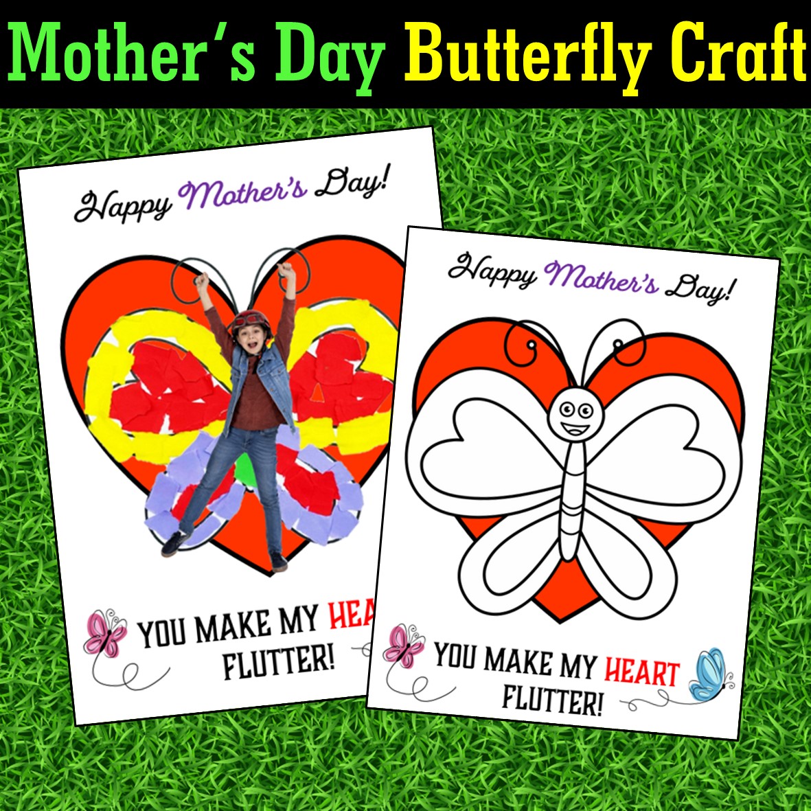 "You make my heart flutter" Mother's day butterfly craft - Zippi Kids