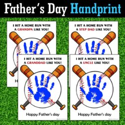Father's Day Baseball Handprint Keepsake Craft for Sports lover DAD ...