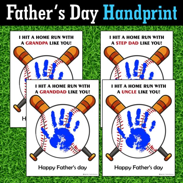 Father's Day Baseball Handprint Keepsake Craft for Sports lover DAD ...
