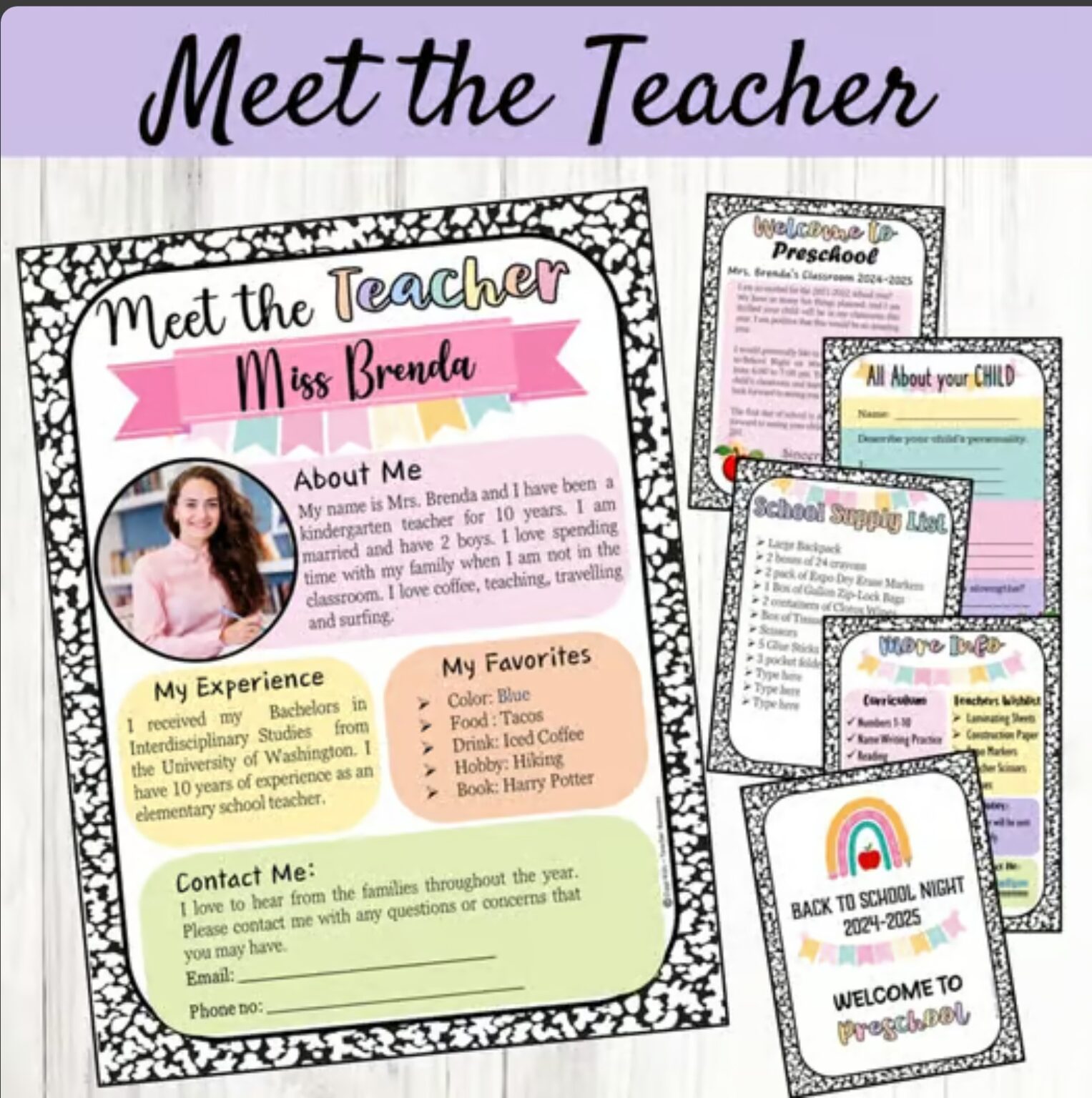 Meet the Teacher Pastel Template EDITABLE, Welcome Letter, Supply List ...