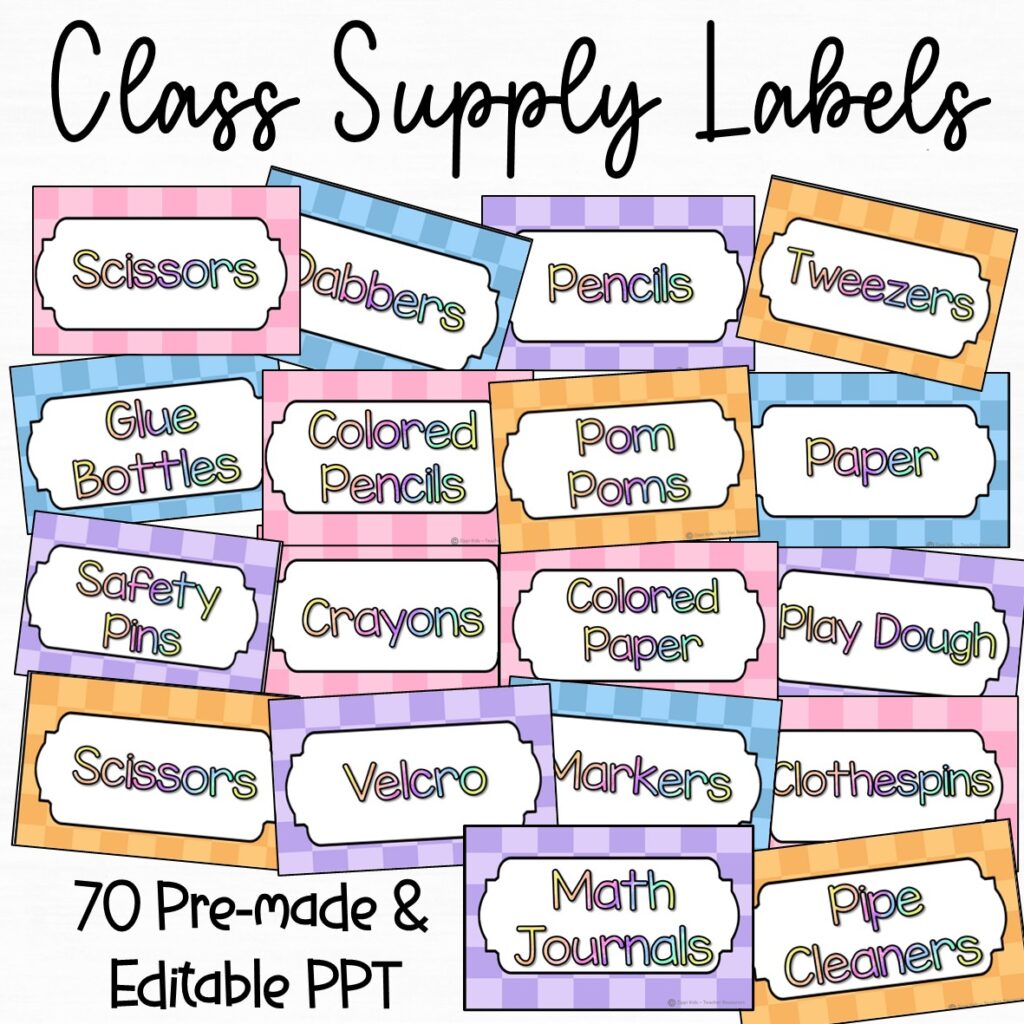 Pastel Classroom Supply Labels & Bin Labels, EDITABLE, Classroom ...