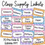 Pastel Classroom Supply Labels & Bin Labels, EDITABLE, Classroom ...