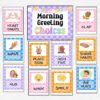 Pastel theme Morning Greeting Choices - Classroom Greeting Posters ...