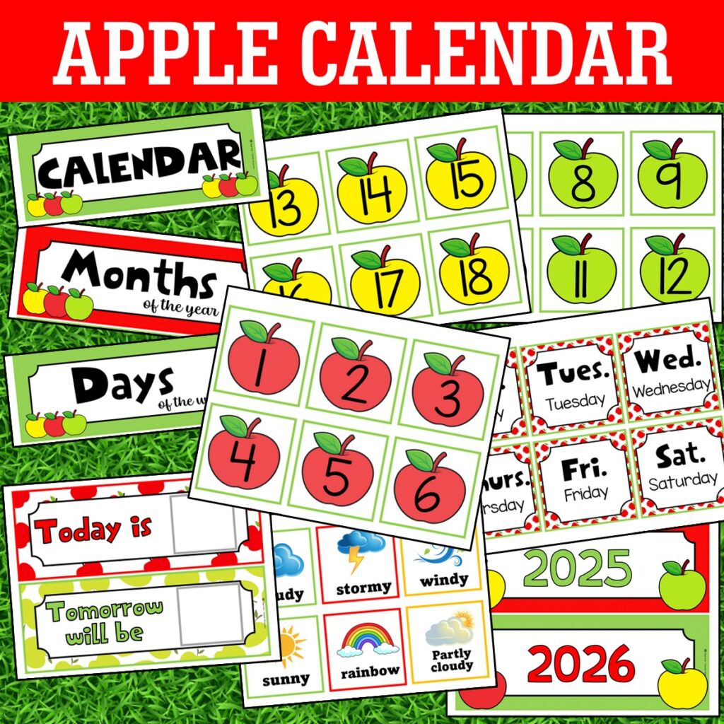 Classroom Pocket Chart Calendar, monthly Pattern card - Zippi Kids