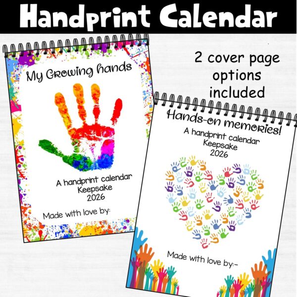 2026 Handprint Monthly Calendar Keepsake, Gift for Parent , New year ...
